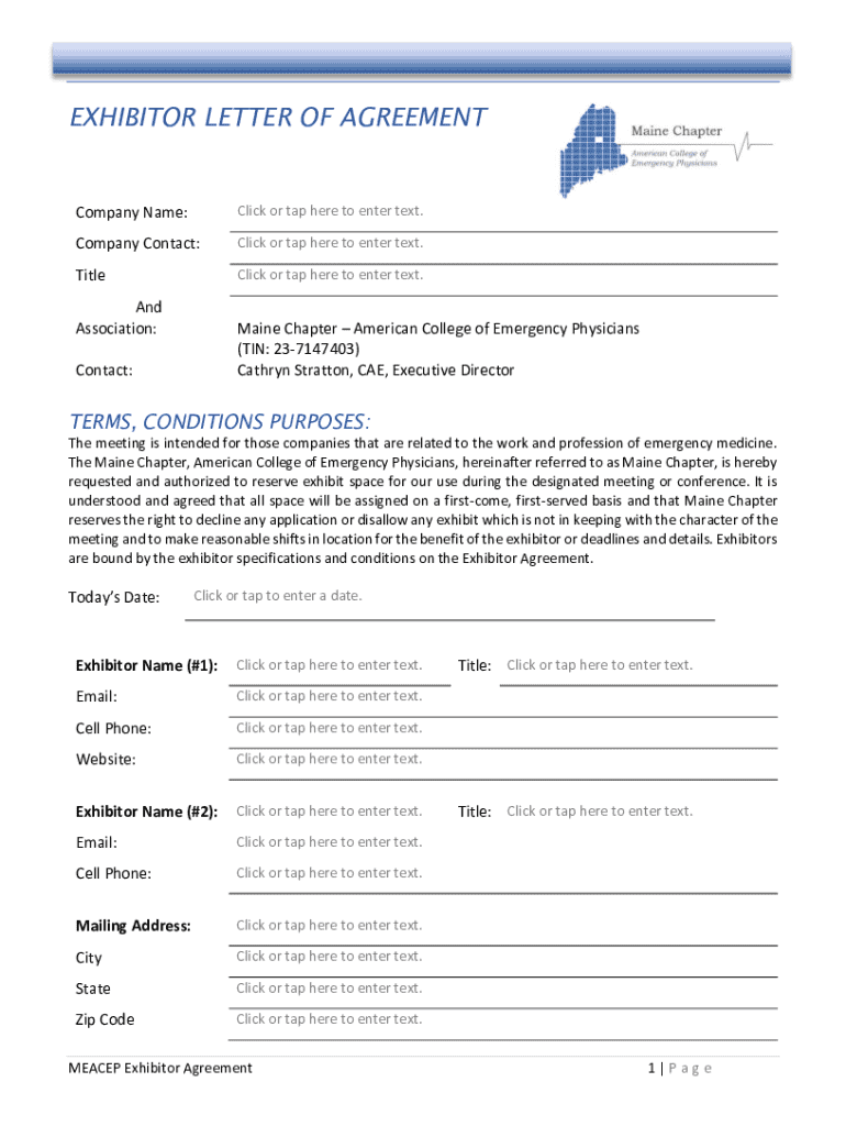 Fillable Online Exhibitor Letter of Agreement Fax Email Print - pdfFiller