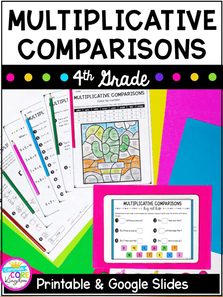 Fillable Online Multiplicative Comparisons: 4th Grade Resource Fax ...