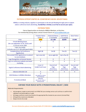 Fillable Online Patron Opportunities & Conference Book Advertising Fax ...