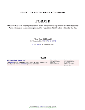 Fillable Online Notice of Exempt Offering of Securities Fax Email Print - pdfFiller