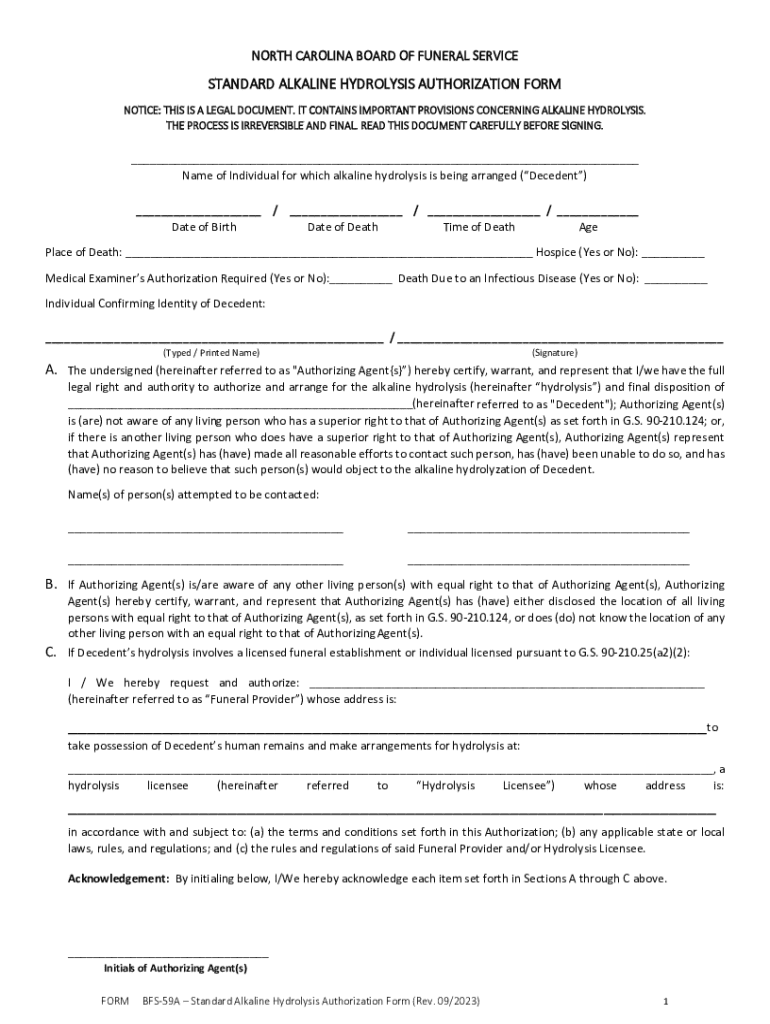 Fillable Online Standard Alkaline Hydrolysis Authorization Form Fax Email Print - pdfFiller