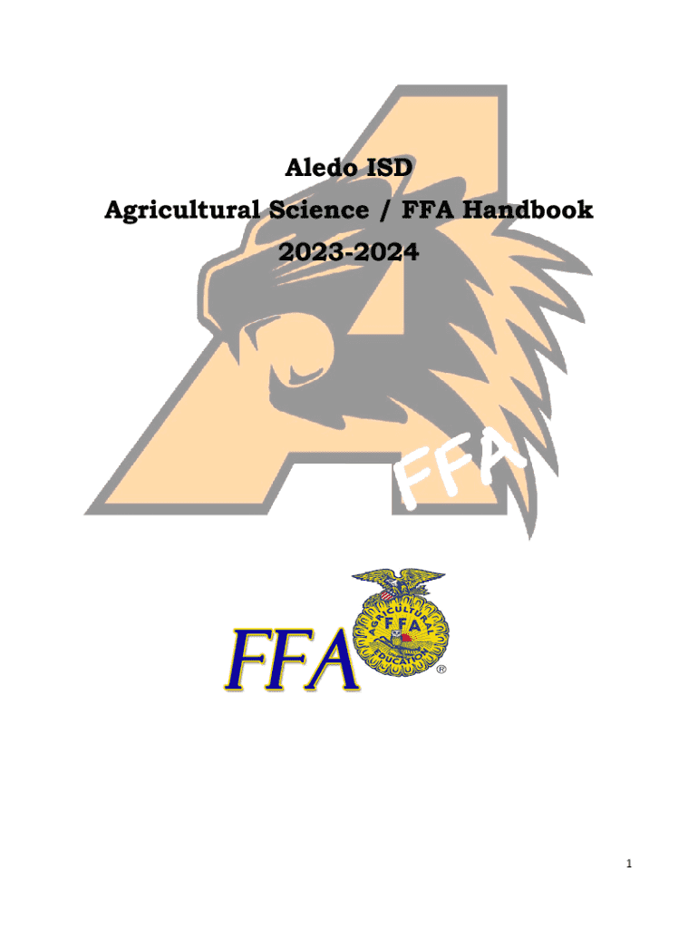 Fillable Online Aledo Isd Agriculture Science Ffa Handbook 2023-2024 ...