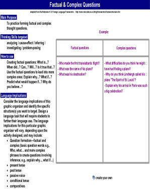 Fillable Online Factual & Complex Questions Framework Fax Email Print ...