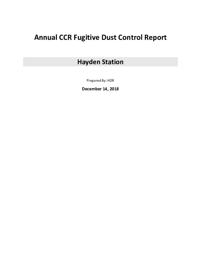 Fillable Online Annual Ccr Fugitive Dust Control Report for Hayden Station Fax Email Print ...