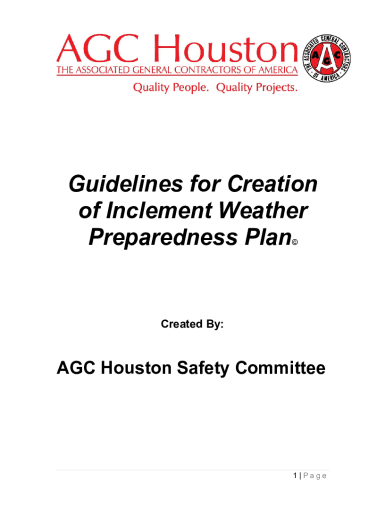 Fillable Online Guidelines for Creation of Inclement Weather ...