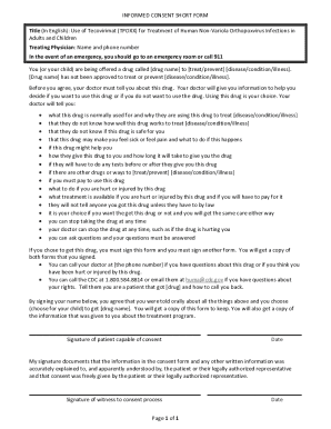 Fillable Online Instructions for Use of Short Form in Obtaining ...