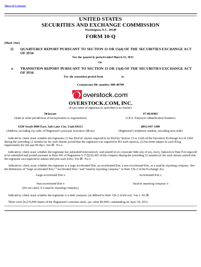 Fillable Online Quarterly Report Pursuant to Section 13 or 15(d) of the ...