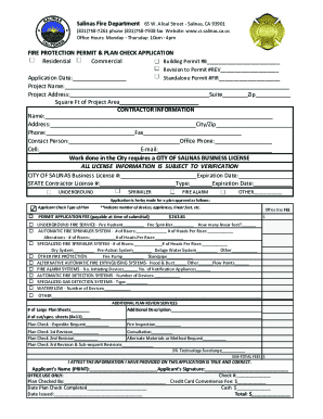 Fillable Online Fire Protection Permit Application Fax Email Print ...