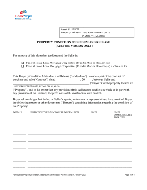 Fillable Online Property Condition Addendum and Release Fax Email Print ...