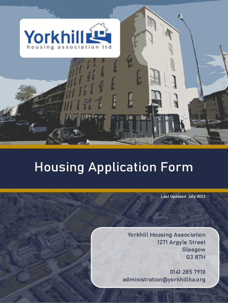 Fillable Online Yorkhill Housing Association Housing Application Fax ...