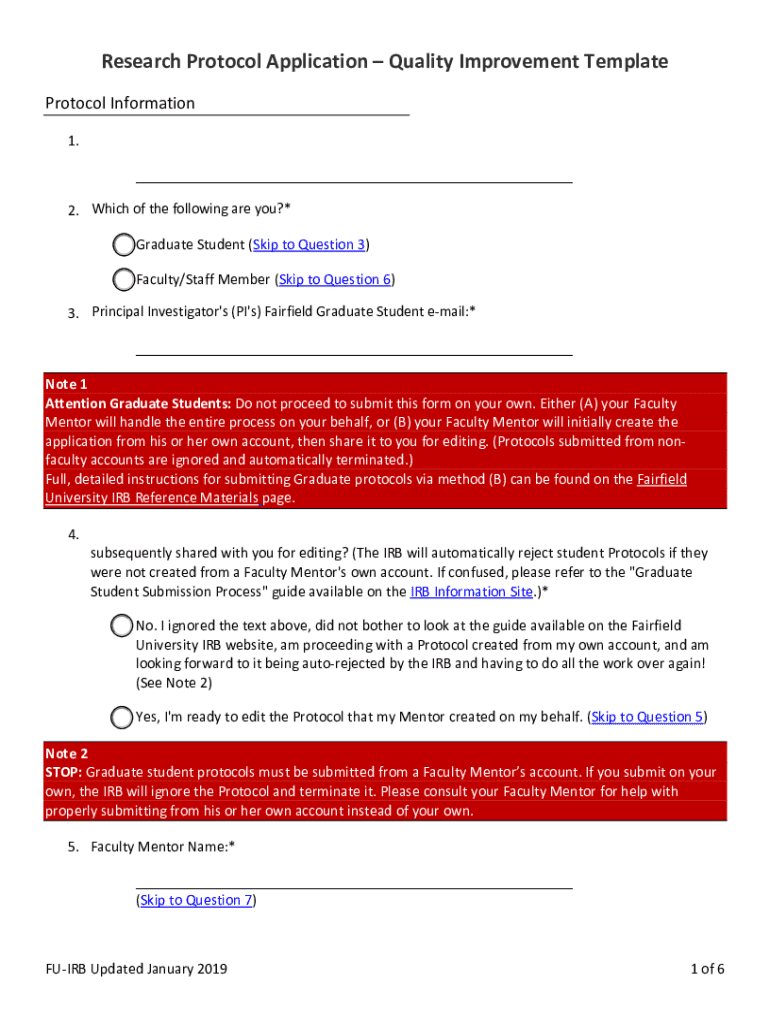 Fillable Online Quality Improvement Protocol Application Fax Email Print - pdfFiller