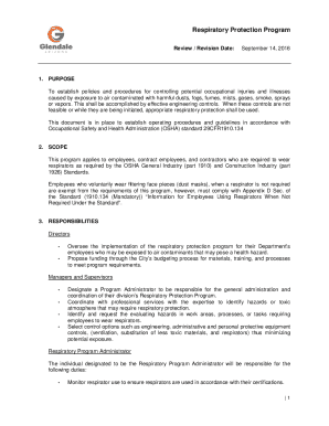 Fillable Online Respiratory Protection Program Overview Fax Email Print ...