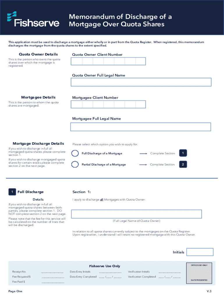 Fillable Online Discharge of Mortgage Application Fax Email Print ...