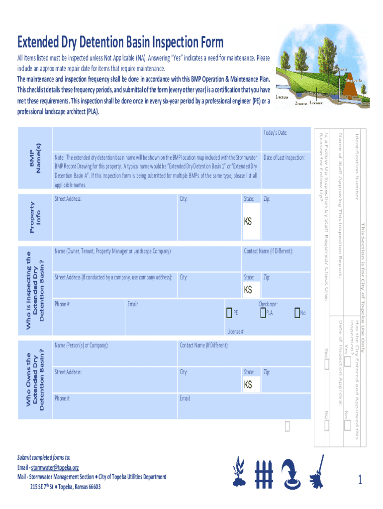 Fillable Online Extended Dry Detention Basin Inspection Fax Email Print ...
