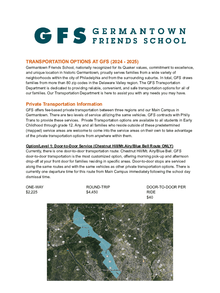 Fillable Online Transportation Options at Germantown Friends School ...