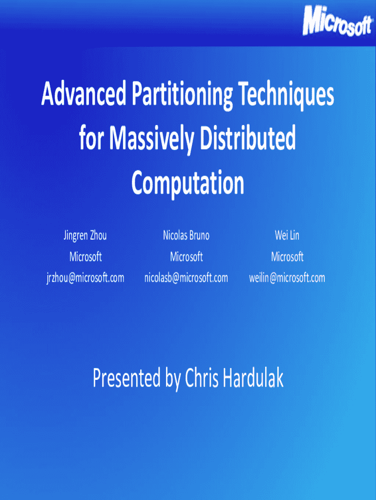 Fillable Online Advanced Join Strategies for Large-Scale Distributed ...