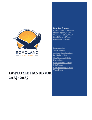 Fillable Online Romoland School District Employee Handbook Fax Email ...