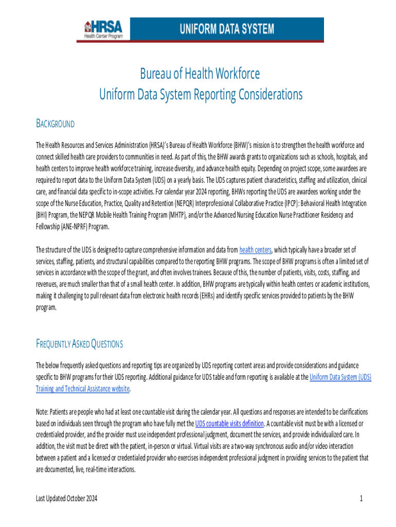 Fillable Online UNIFORM DATA SYSTEM - Bureau of Primary Health Care Fax ...