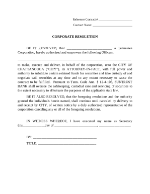 Corporate Resolution Doc Template | pdfFiller