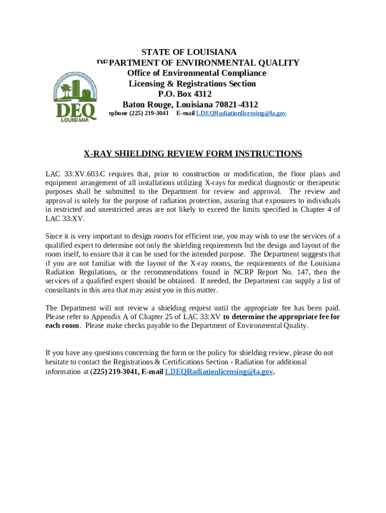 X-ray Shielding Review Doc Template | pdfFiller