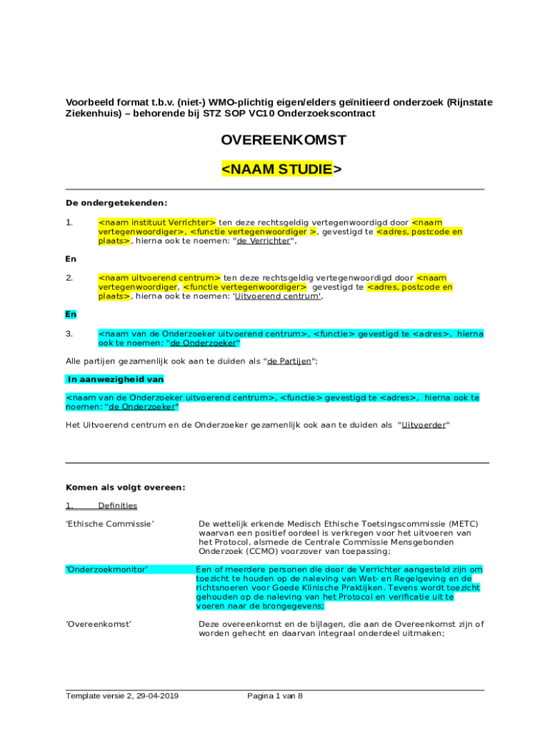 Template onderzoeksprotocol niet WMO-plichtig onderzoek Doc Template ...