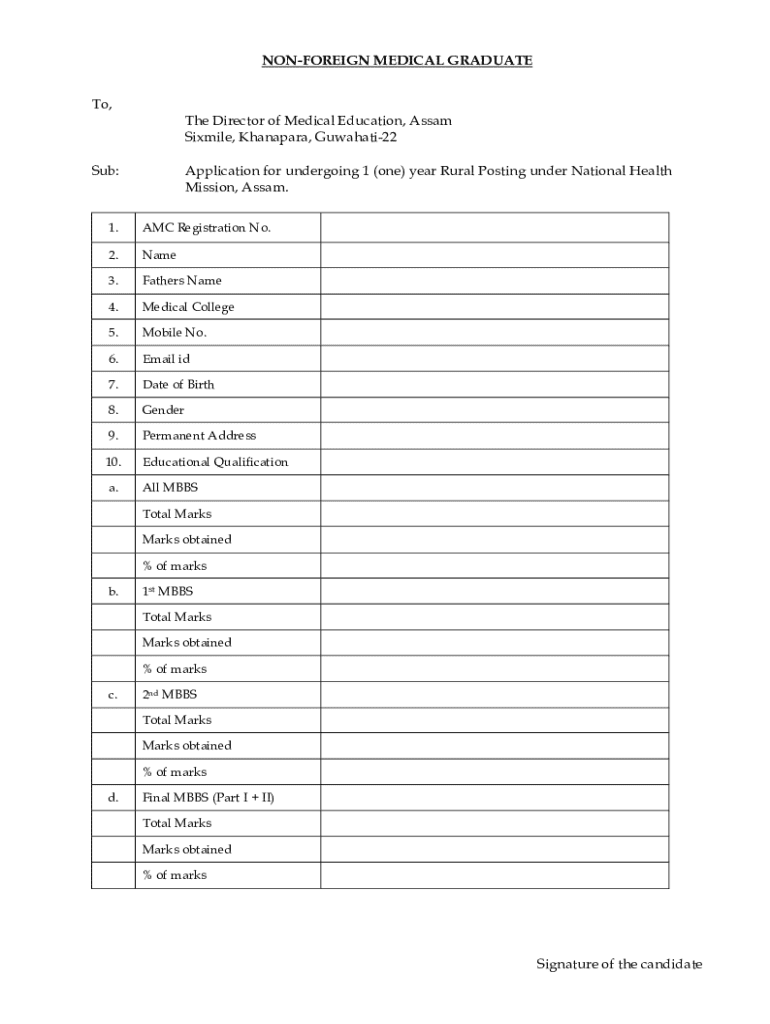 Fillable Online Application form for rural posting Fax Email Print ...