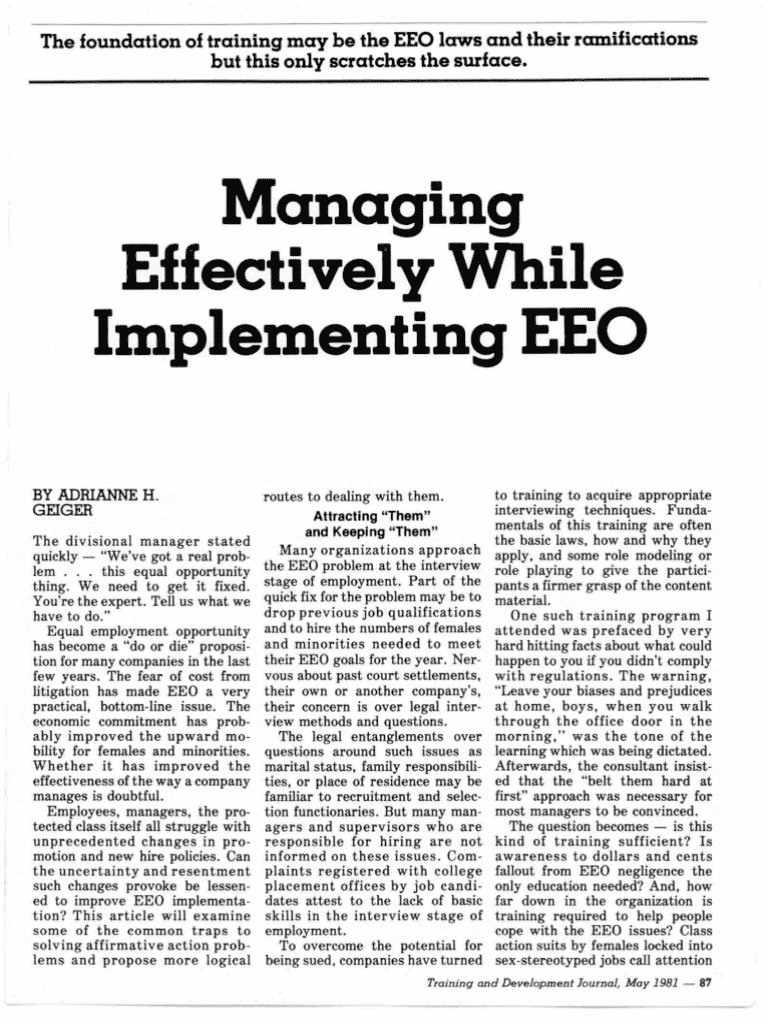 Fillable Online What does the EEOC do for employees? Fax Email Print ...