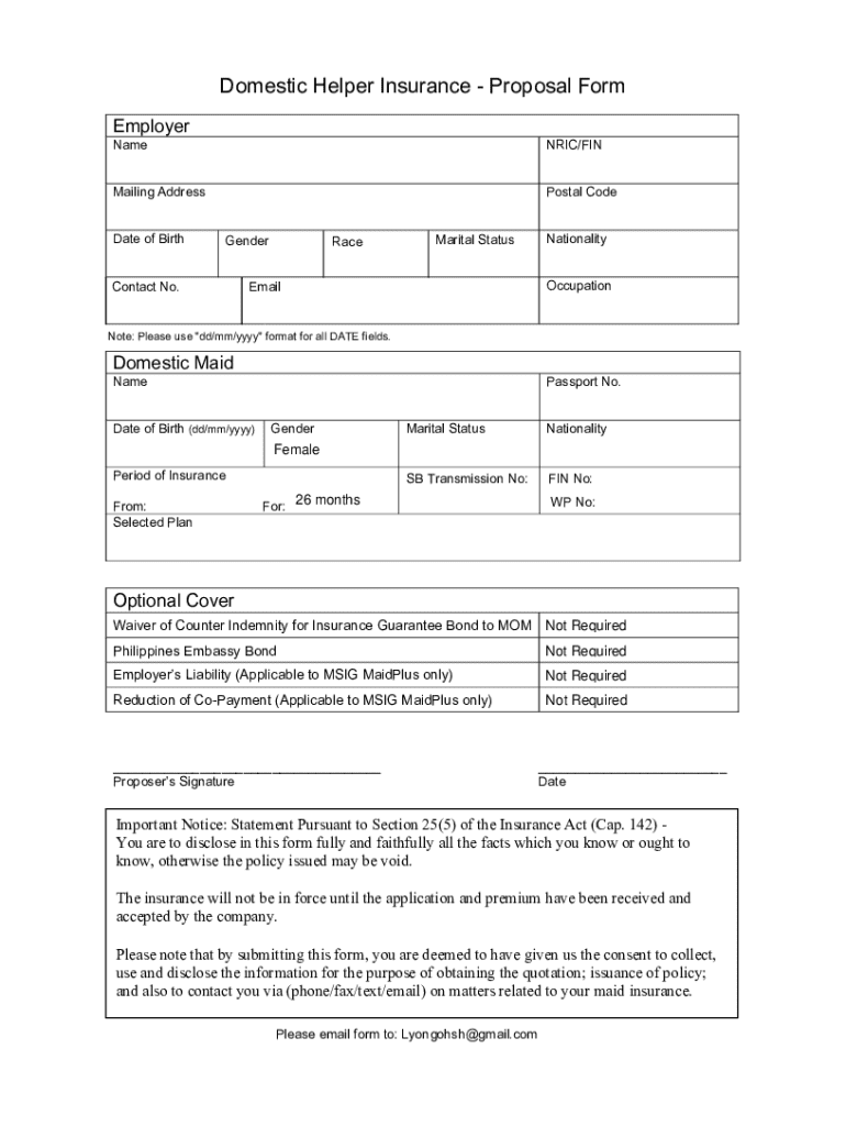Fillable Online Maid Form Fax Email Print - pdfFiller