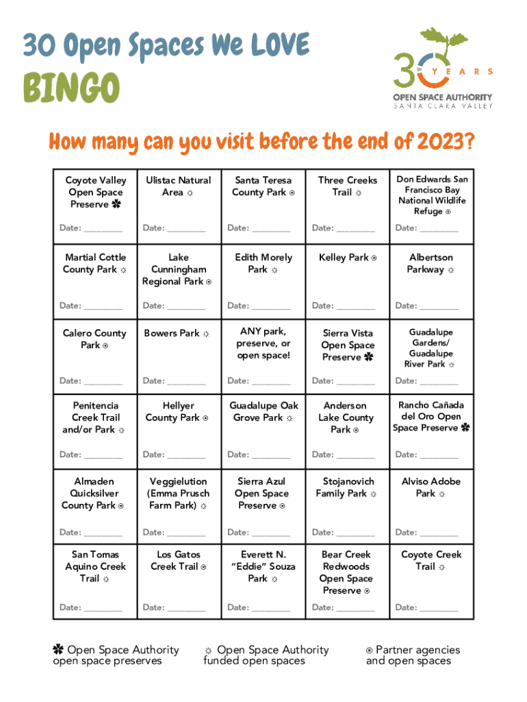 Fillable Online 30 Open Spaces We Love Fax Email Print - pdfFiller