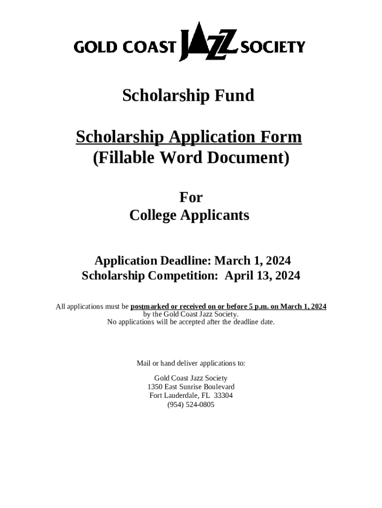 Scholarship Application Doc Template | pdfFiller
