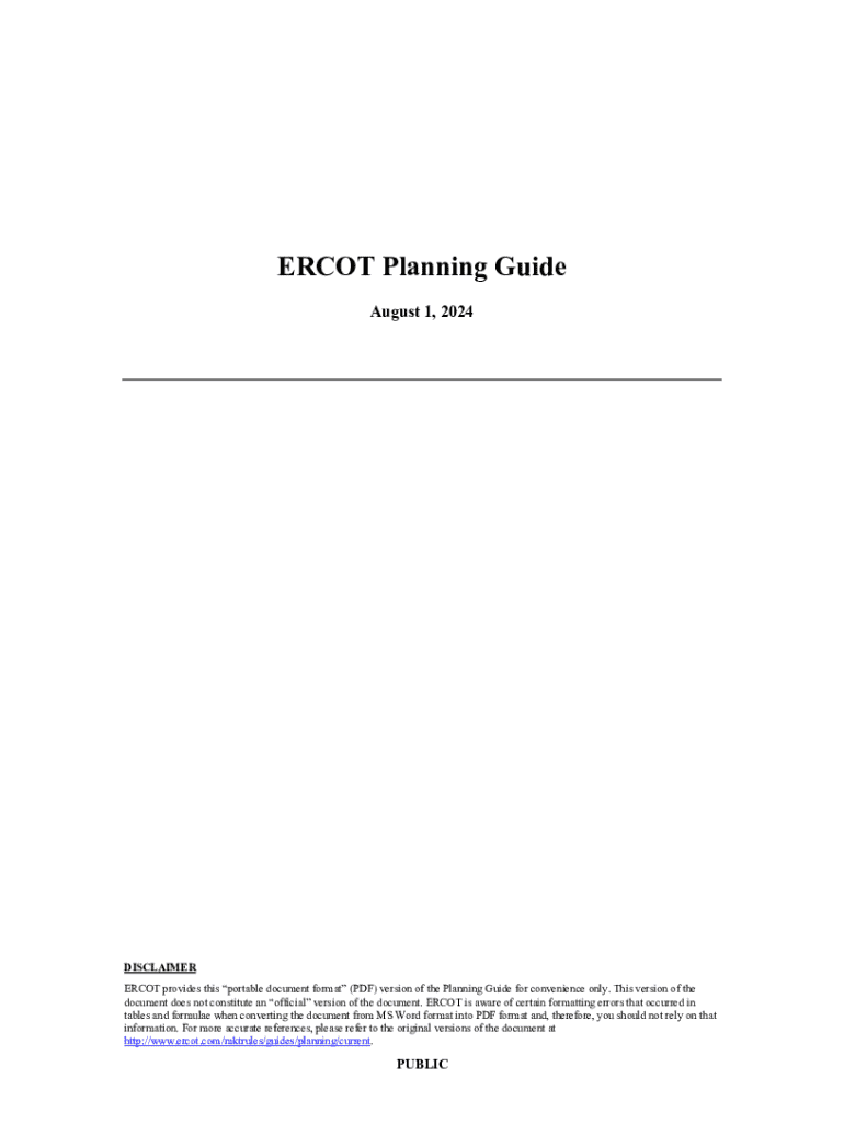 Fillable Online Ercot Planning Guide - August 1, 2024 Fax Email Print ...