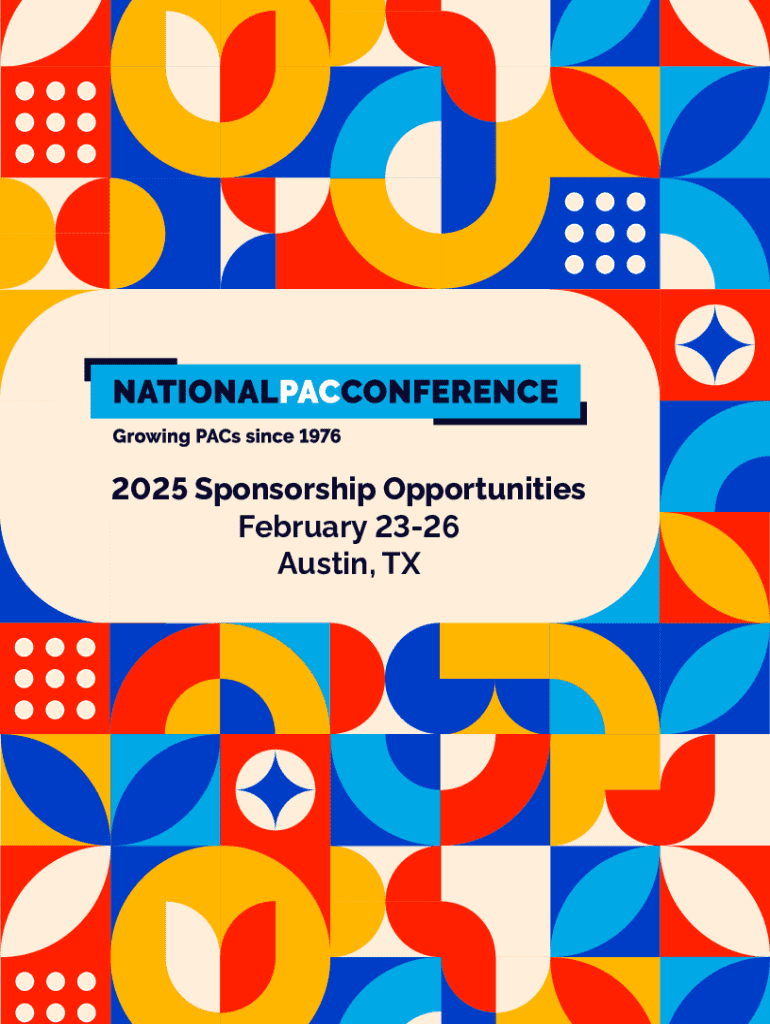 Fillable Online 2025 National Pac Conference Sponsorship Information ...