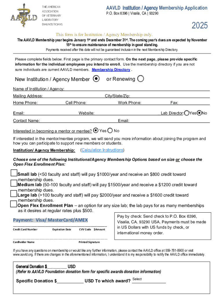 Fillable Online Aavld Membership Application Fax Email Print - pdfFiller