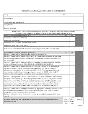 Fillable Online Pioneer Consortium Membership Application Fax Email Print - pdfFiller
