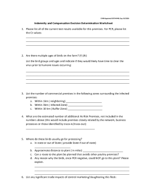 Fillable Online Indemnity and Compensation Decision Determination ...