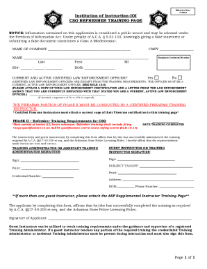 Fillable Online Cso Refresher Training Application Fax Email Print - pdfFiller