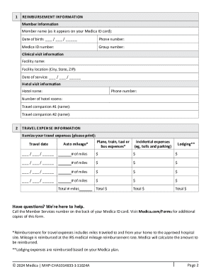 Fillable Online Direct Member Reimbursement Request Form for Medicare ...