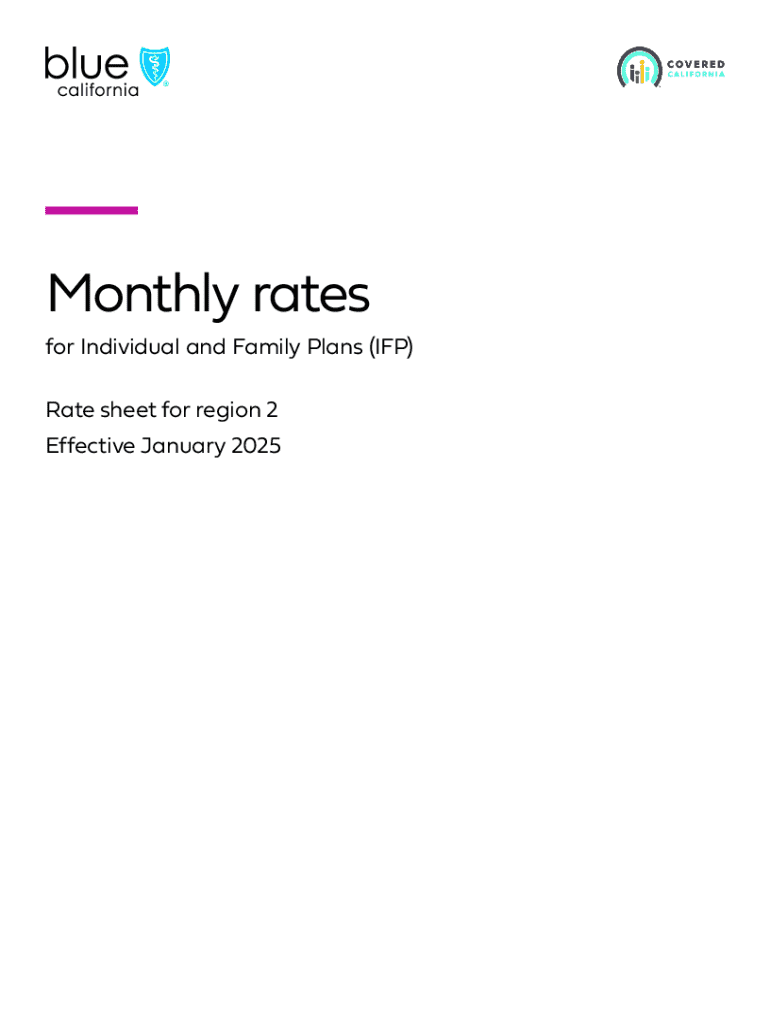 Fillable Online Monthly rate book for Individual and Family Plans (IFP ...