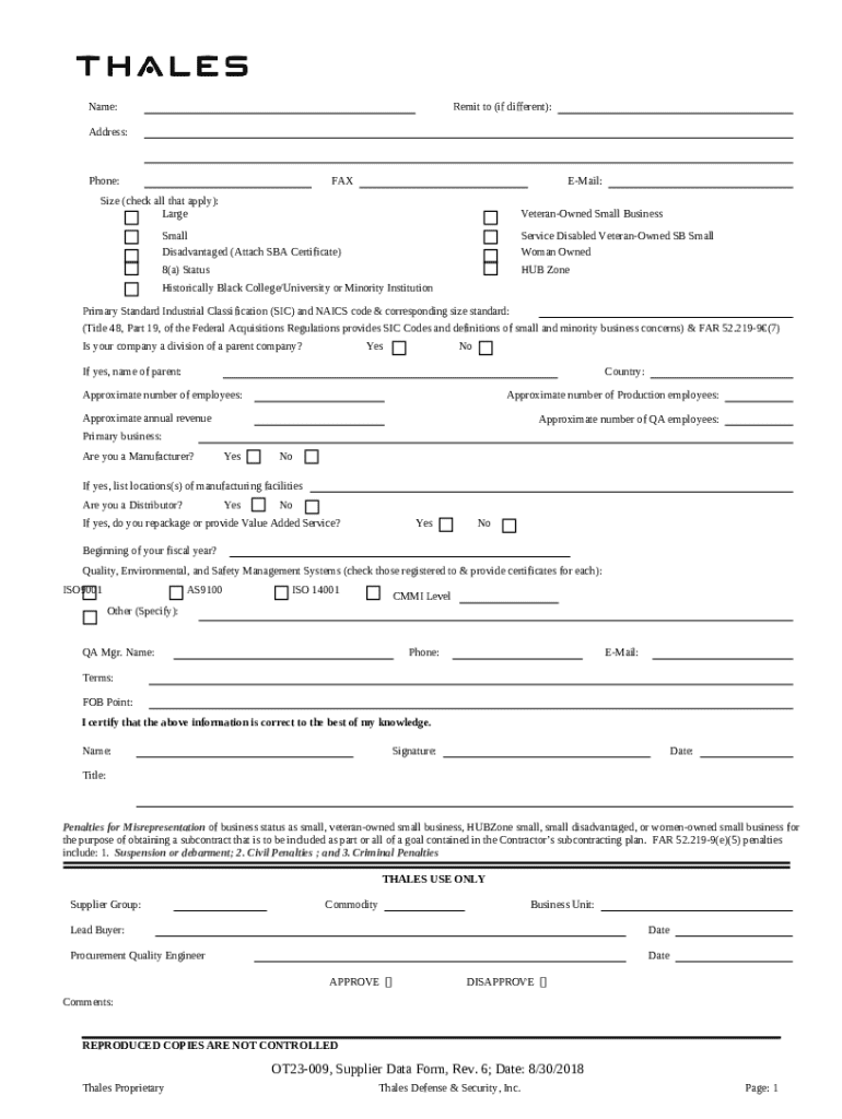 Supplier Data Doc Template | pdfFiller