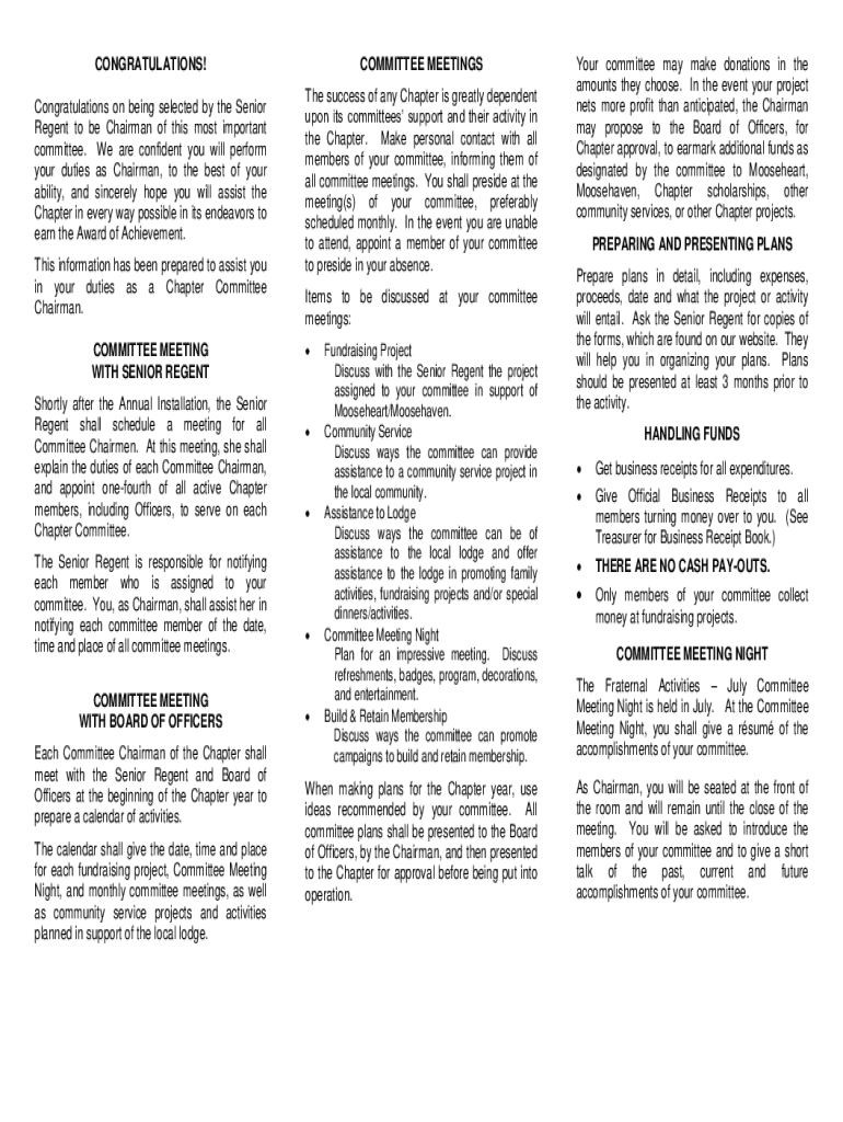 Fillable Online Chairman Pamphlet 2024-2025 Fax Email Print - pdfFiller