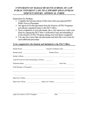 Fillable Online Public Interest Law Fellowship (pilf) Public Service ...