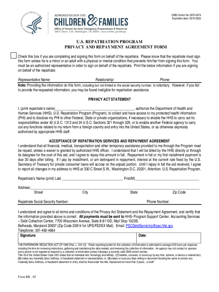Fillable Online RR-05-Privacy-and-Repayment-Agreement-Form- ... Fax Email Print - pdfFiller