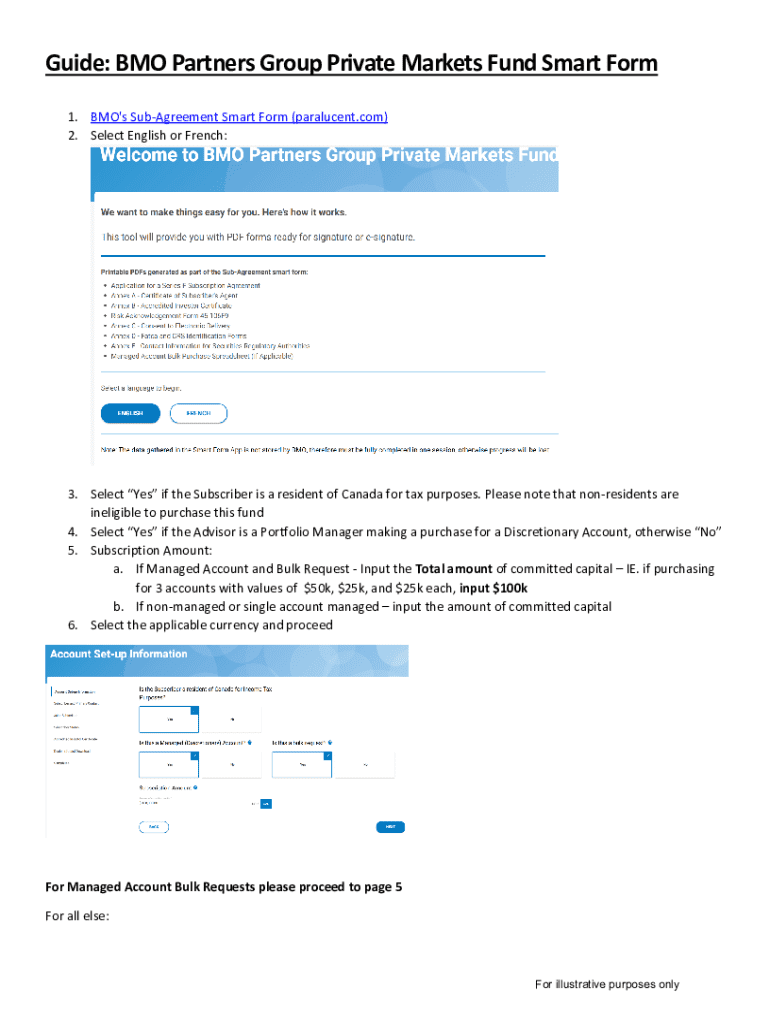 Fillable Online Bmo Partners Group Private Markets Fund Subscription ...
