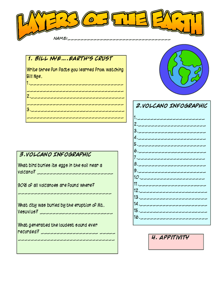 Fillable Online 1 bill nye - earths crust worksheet key.pdf - Name ...