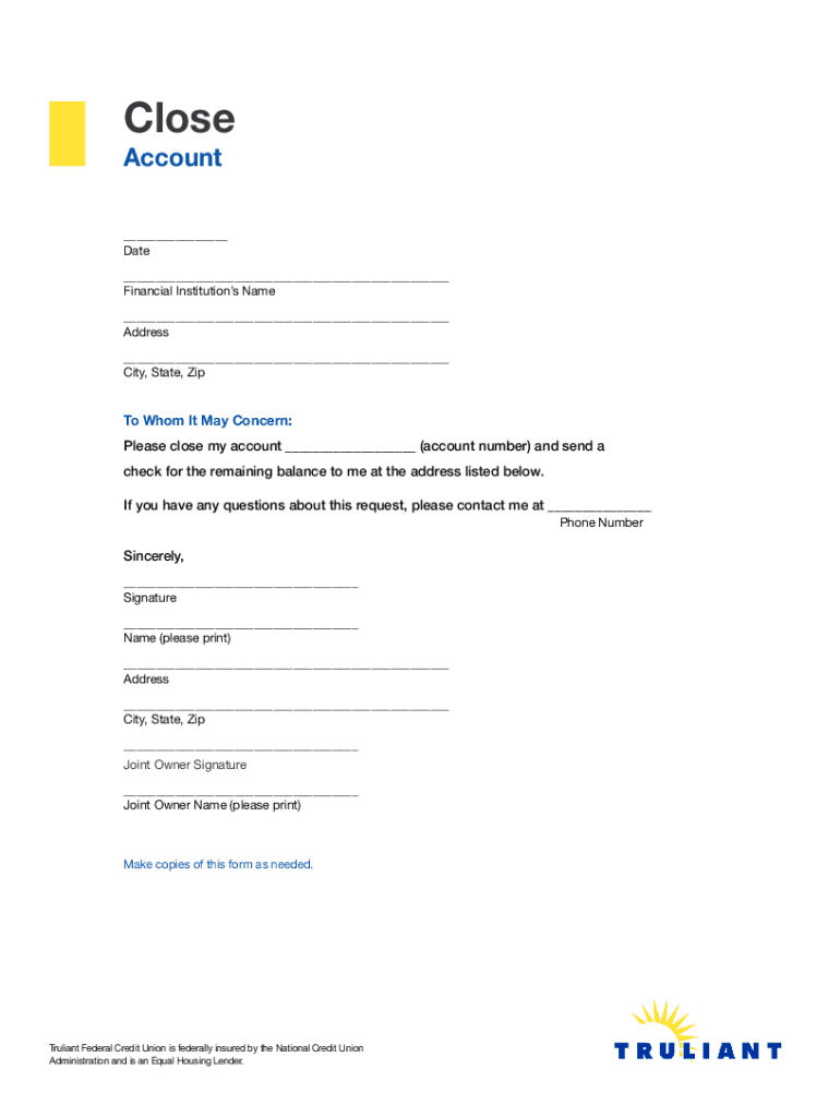 Fillable Online Account Closure Request Fax Email Print - pdfFiller