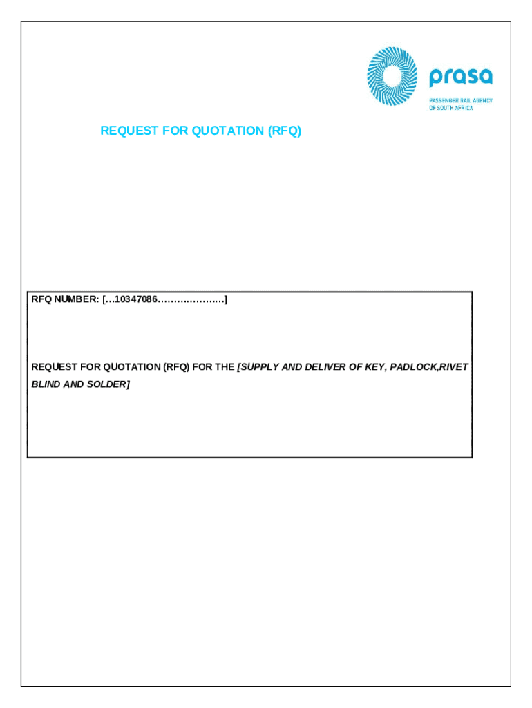 Rfq for Supply and Deliver of Key, Padlock, Rivet Blind and Solder Doc ...