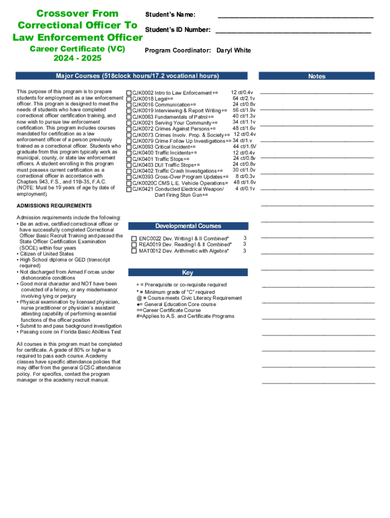 Fillable Online Law Enforcement Officer Career Certificate Program Fax Email Print - pdfFiller