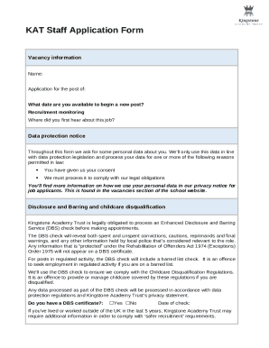 Kat Staff Application Doc Template | pdfFiller