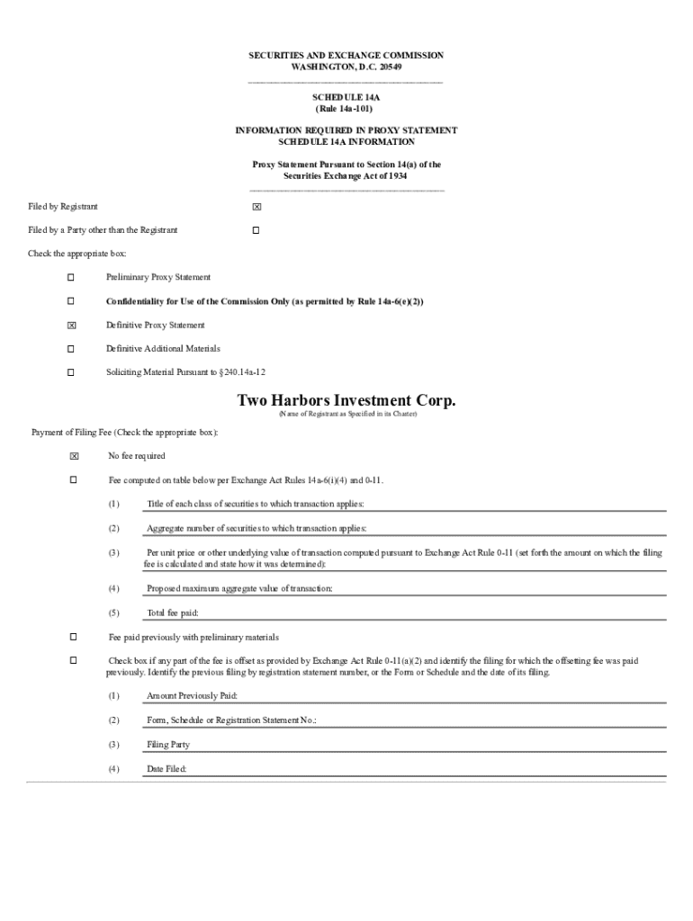 Fillable Online Two Harbors Investment Corp. 2011 Annual Meeting Proxy ...