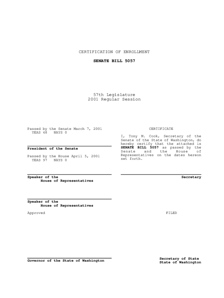 Fillable Online Senate Bill 5057 Fax Email Print - pdfFiller